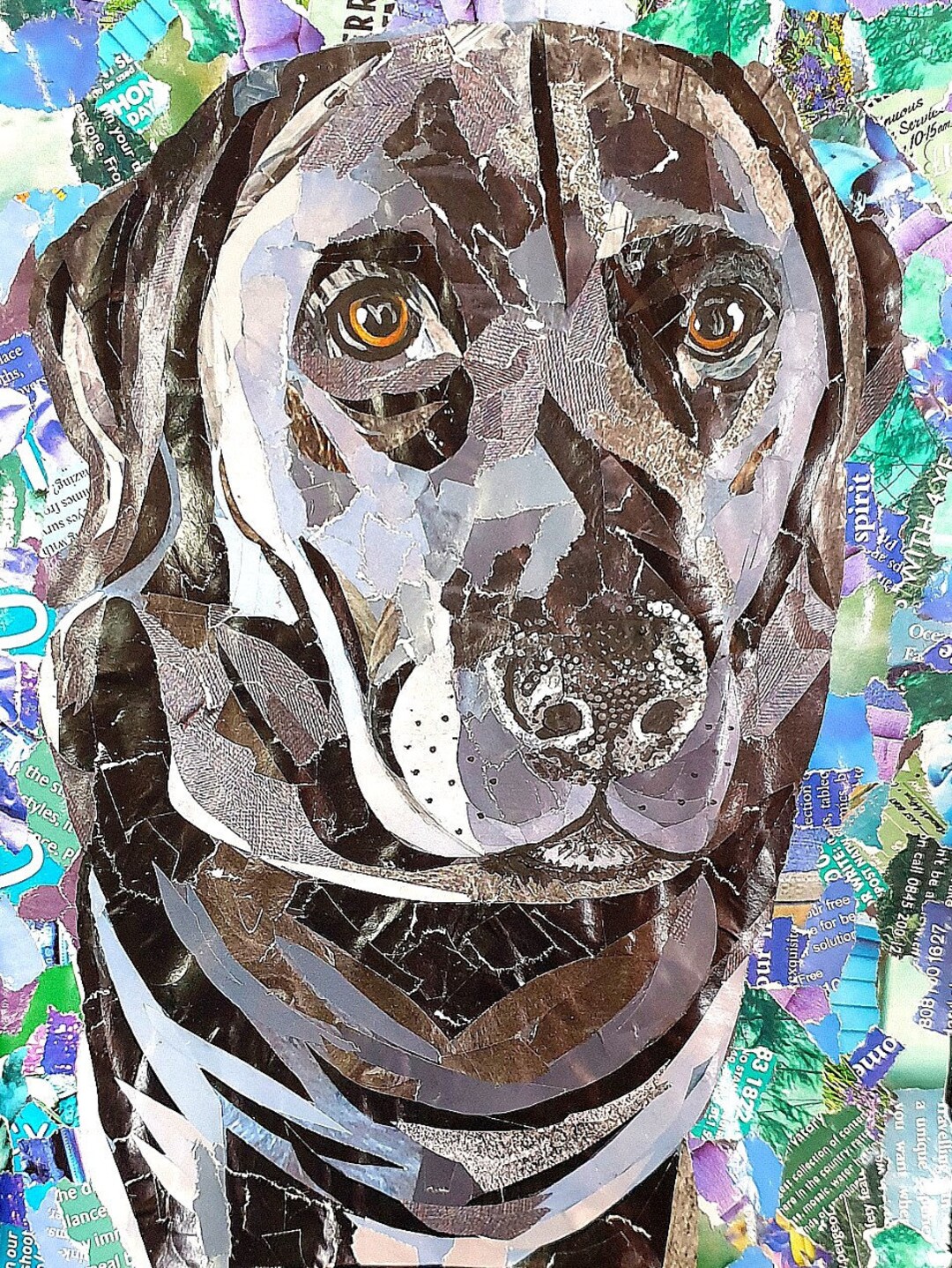 Labrador, Collage, Art, Print, Dog, Dog Art, Labrador Art, Black Lab ...