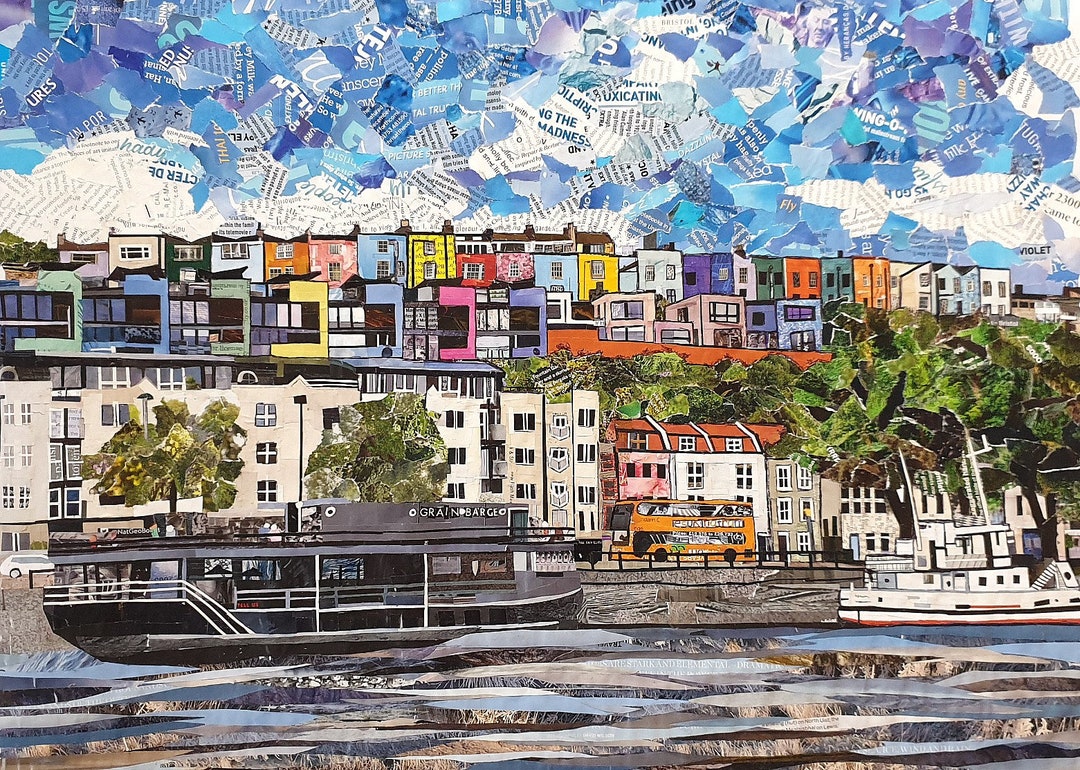 Bristol Harbour Collage | Signed Fine Art Giclee Print by Violet Von ...