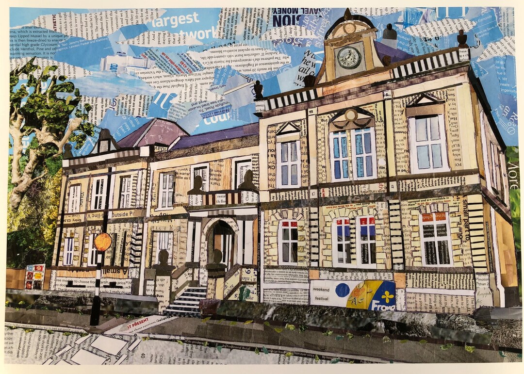 Frome Town Hall Collage | Signed Fine Art Giclee Print by Violet Von ...