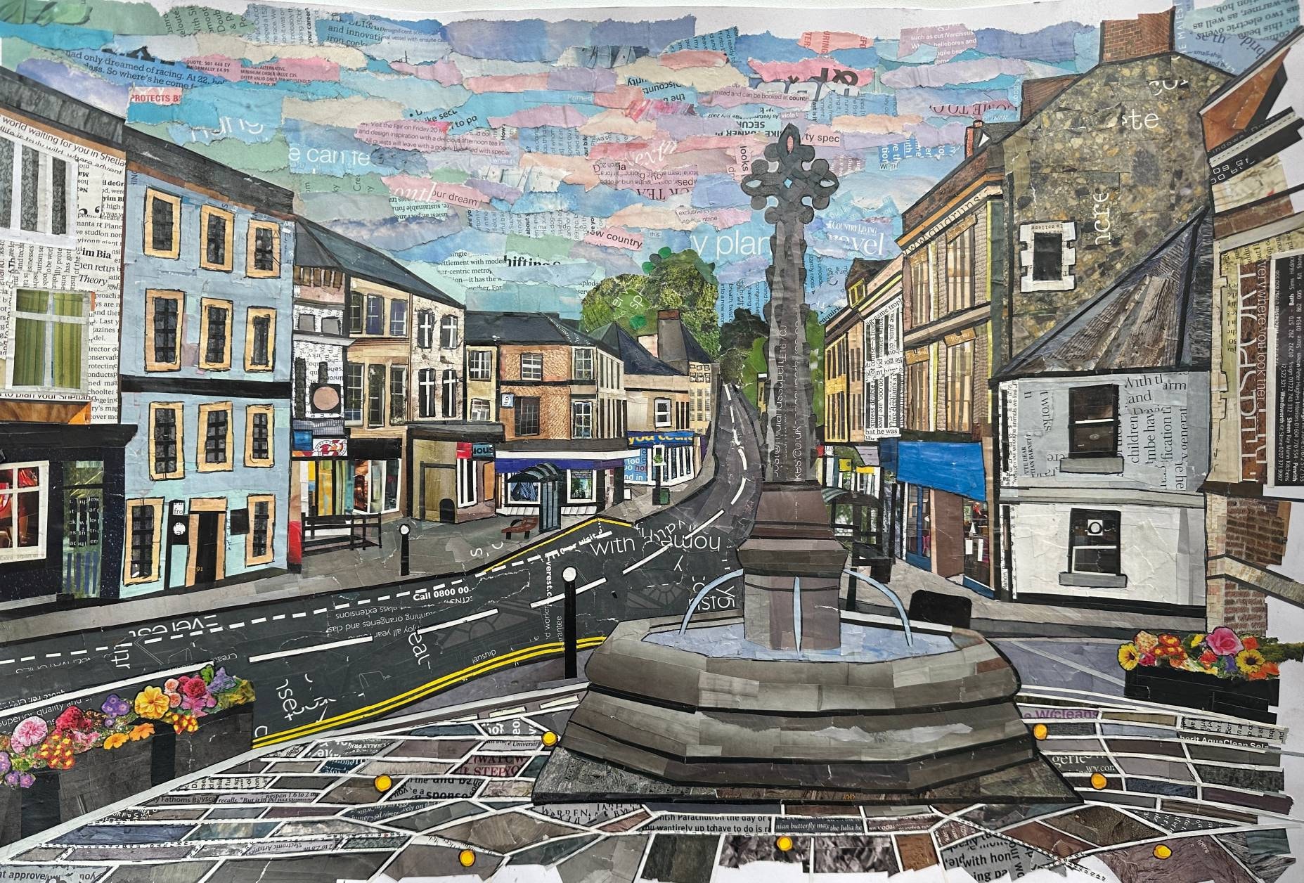 Frome Town Centre Collage | Signed Fine Art Giclee Print by Violet Von ...