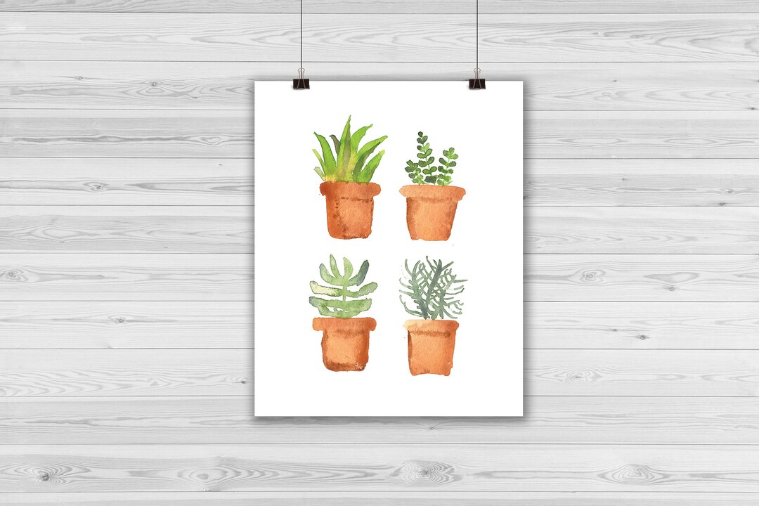 Watercolor Succulents - Etsy