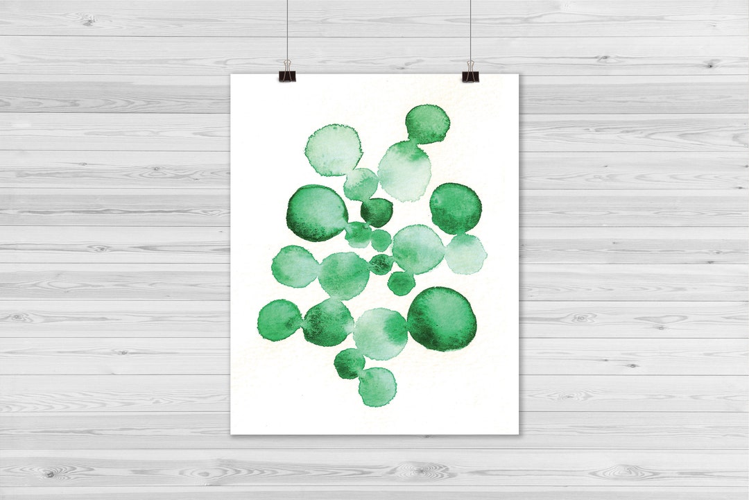 Abstract Green Watercolor Circles Printable - Etsy