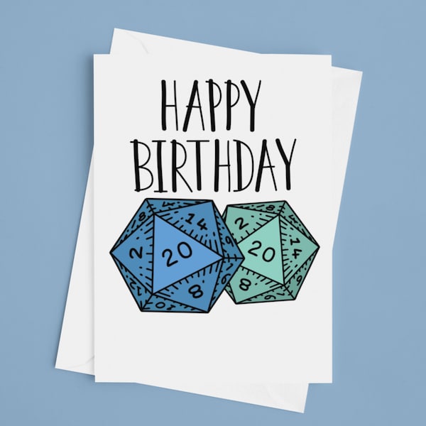 D20 Birthday Card - Etsy UK