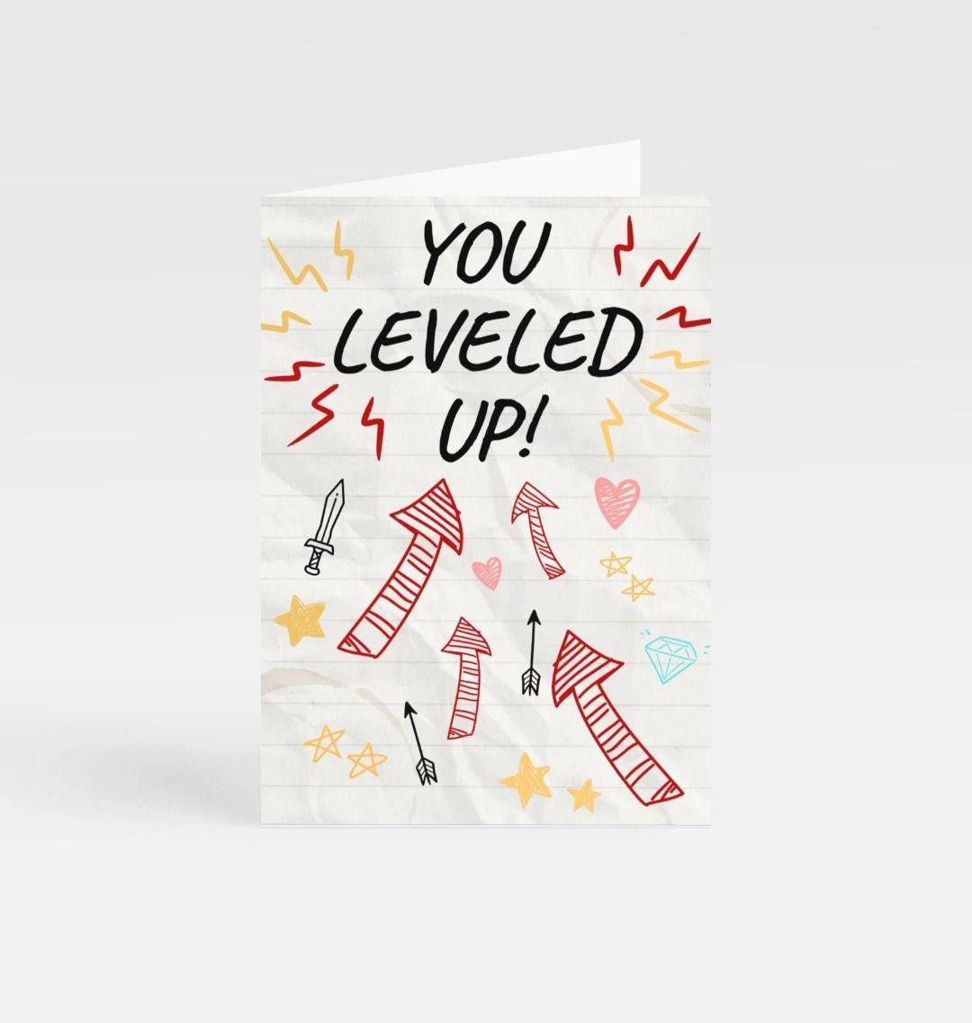 You Leveled Up! Birthday Card - Etsy