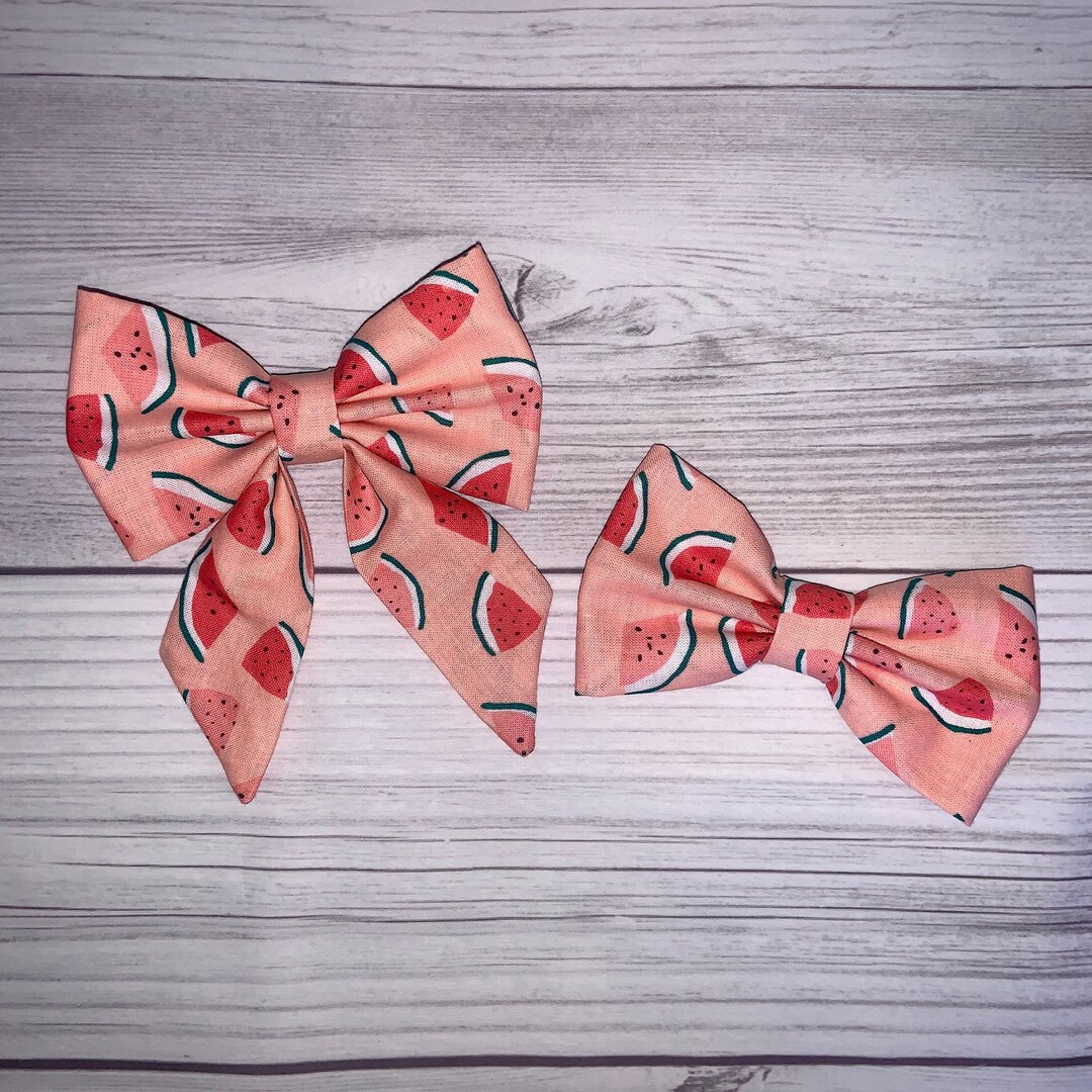Watermelon Slice Dog Bow Tie Sailor Bow | Keychain | Scrunchie | Poop ...