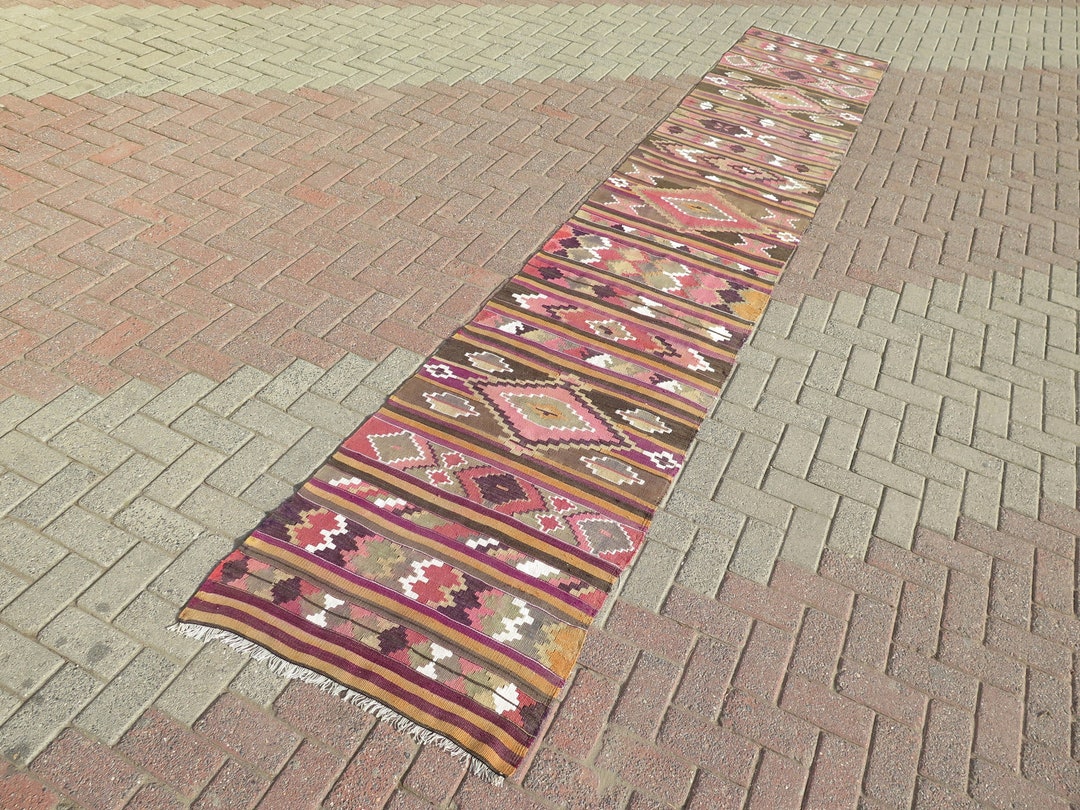 15 Ft X 2.6 Ft 70s Extra Long Vintage Kilim Runner Rug Hallway Rugs ...