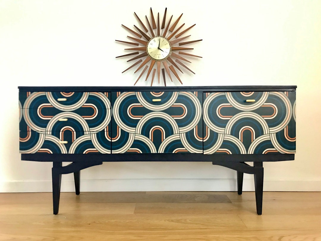 Sold-upcycled Vintage Retro Midcentury Sideboard/drinks Cabinet/tv ...