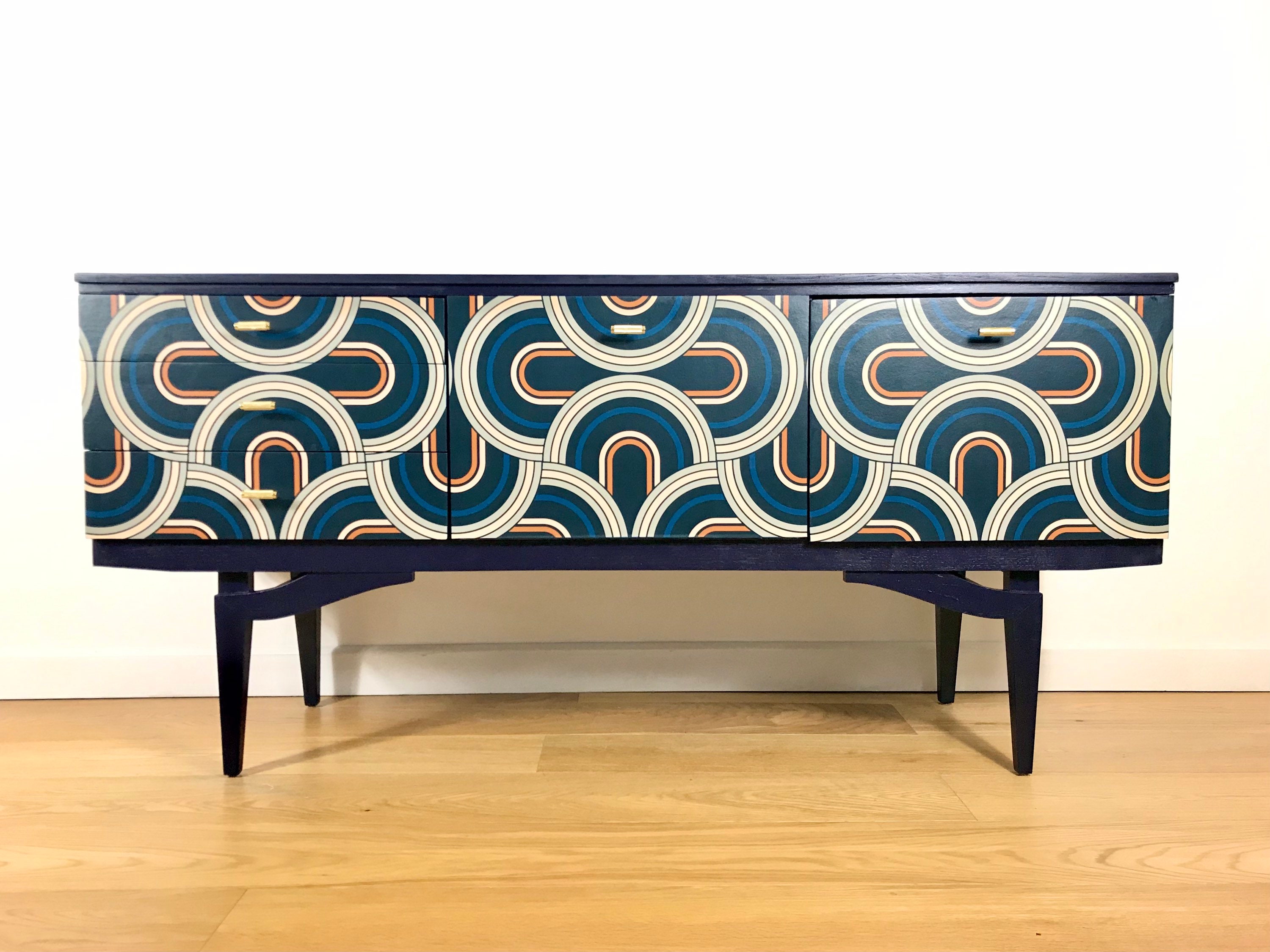 Sold-upcycled Vintage Retro Midcentury Sideboard/drinks Cabinet/tv ...