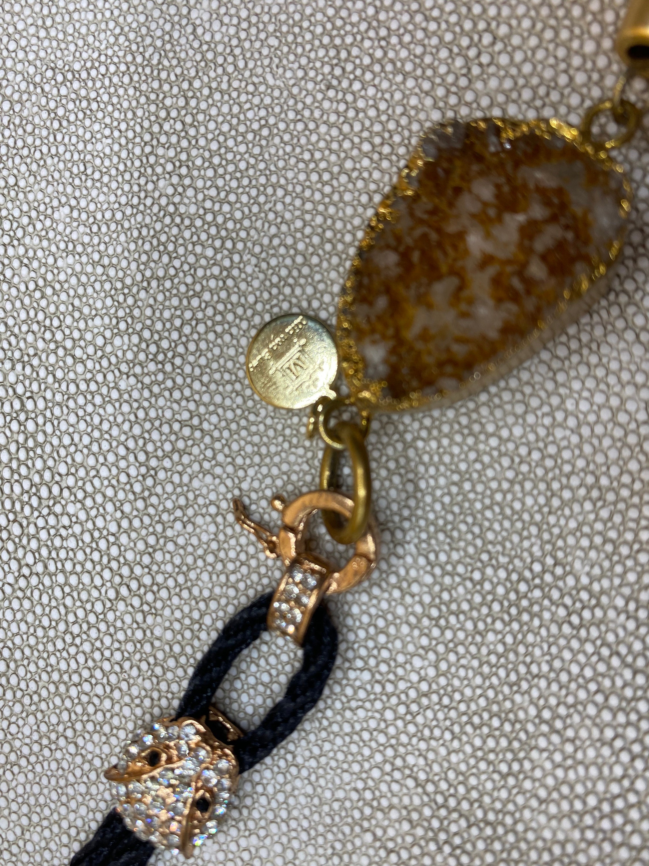 Cord Chain With Gemstone Pendant - Etsy UK