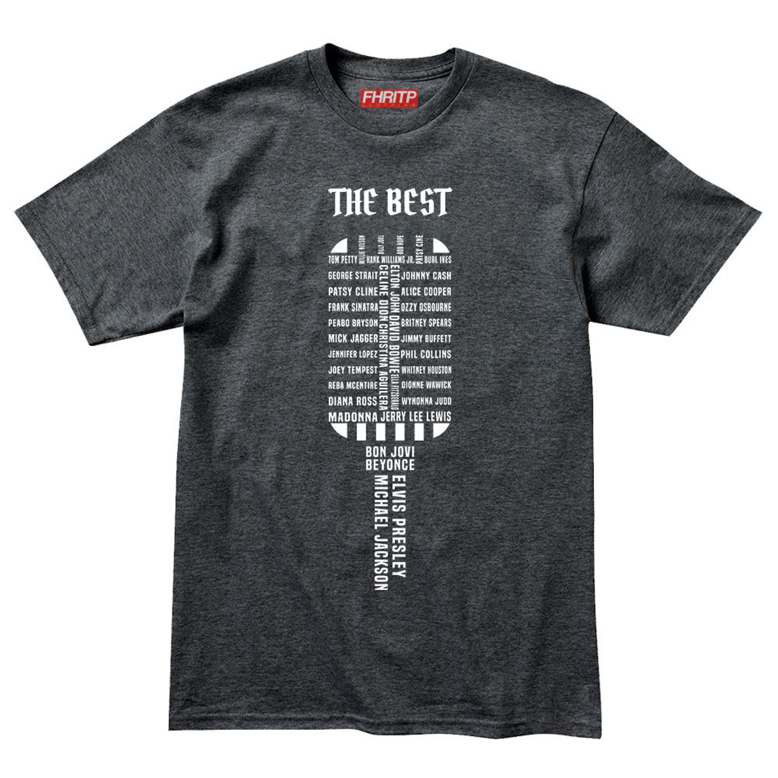 Mens Vocal Legends Microphone Singer Singing Mic Tribute T Shirt Tee ...