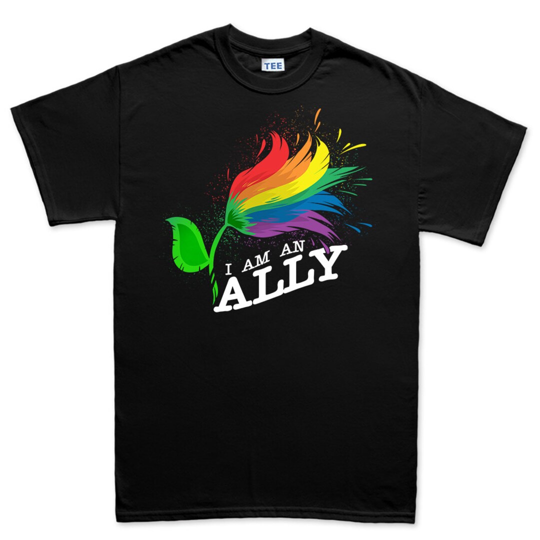 Mens I Am an Ally Pride Gay Lesbian Bisexual LGBT Diversity T Shirt Tee ...