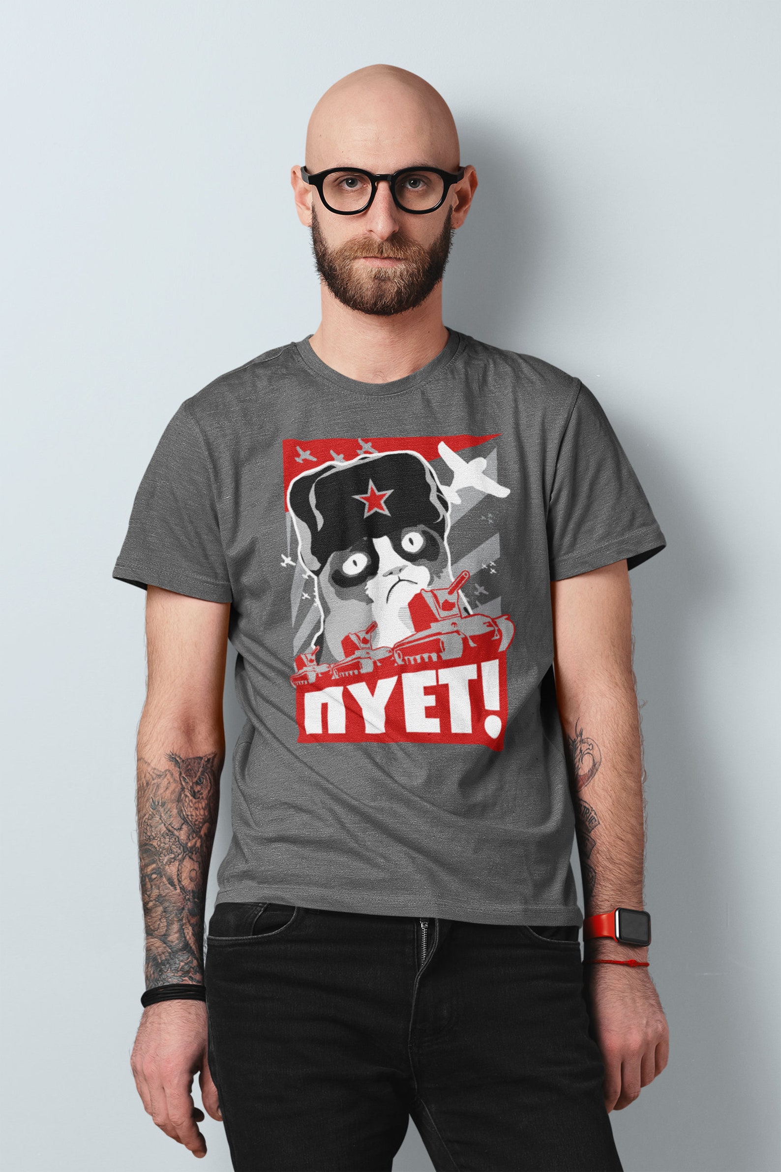 Mens Grumpy Cat Russian NIET NOPE Funny Meme T Shirt Tee Top - Etsy