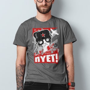 Mens Grumpy Cat Russian NIET NOPE Funny Meme T Shirt Tee Top - Etsy