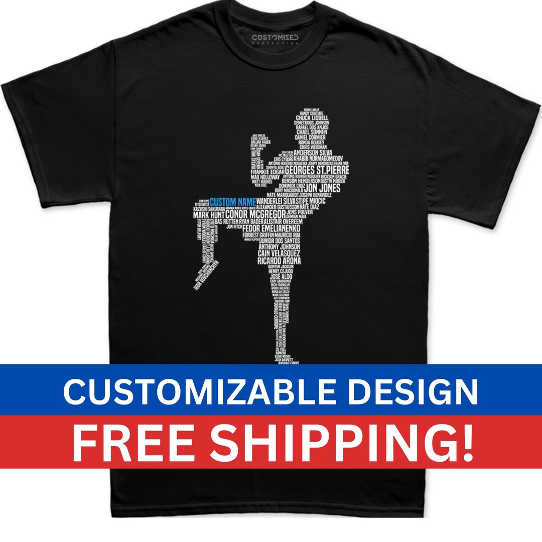 Custom MMA Shirt, MMA Fighter Gift, Customized MMA Gift, Mixed Martial ...