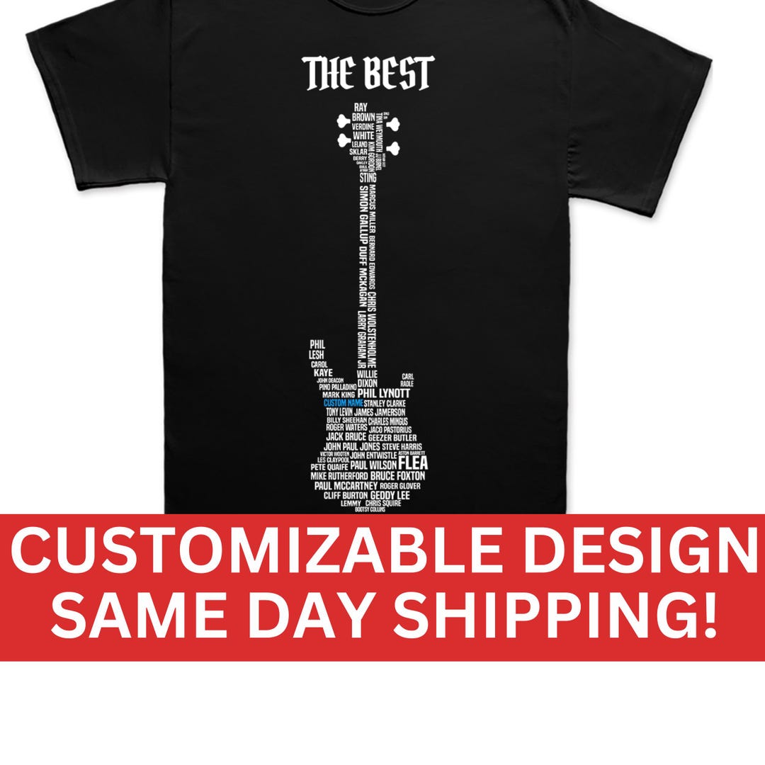 Custom Bass Guitar Shirt, Bass Player Gift, Bass Guitar Gifts, Bass ...