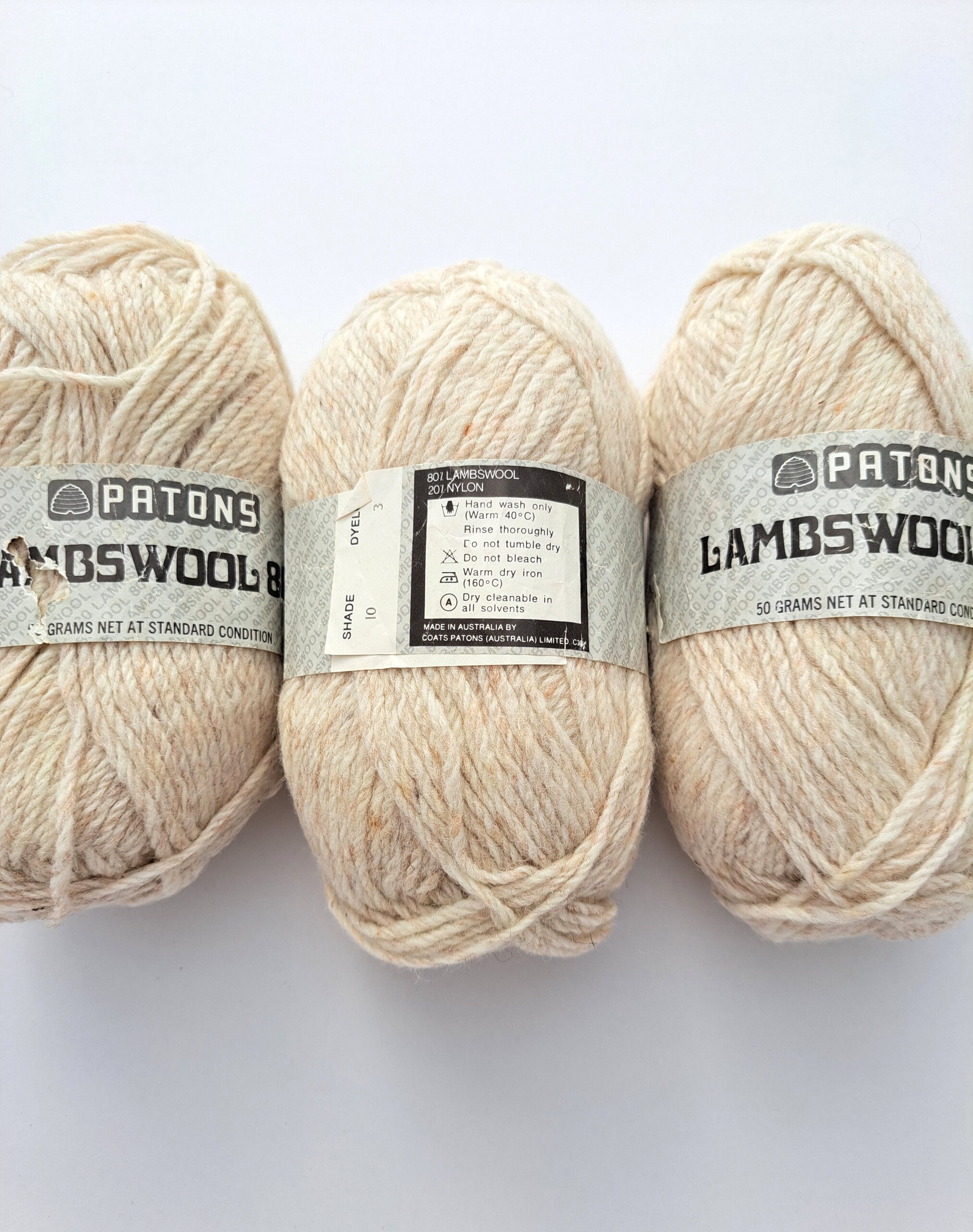 Wool Blend Yarn Flecked Tweed Oatmeal/ Off-white 8 Ply 3 X 50g Balls ...