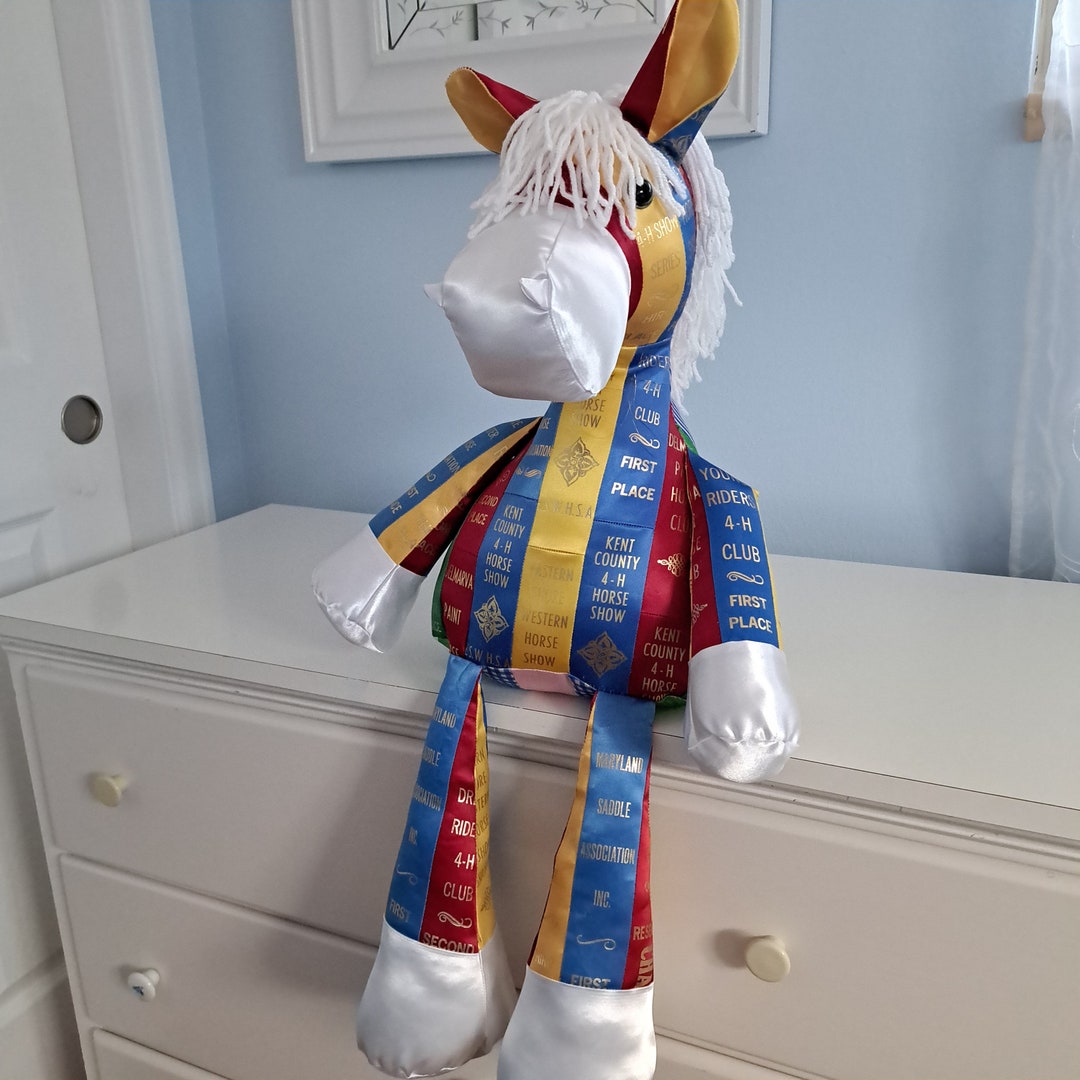 Stuffed Horse Made From Equestrian Ribbons ***example Only*** - Etsy