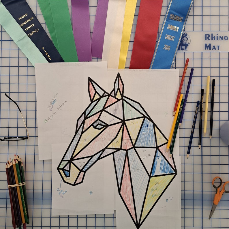 Horse Show Ribbon "stained-glass" Horse - Etsy