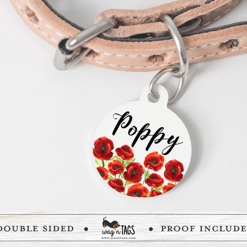 Peach Poppys Collar Flower Dog Collar Floral Collar Custom | Etsy