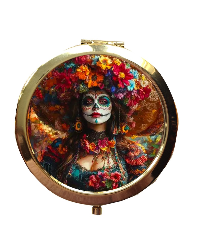 Goth Girl Harlequin Mask Compact Mirror - Original Gothic Style Gift ...