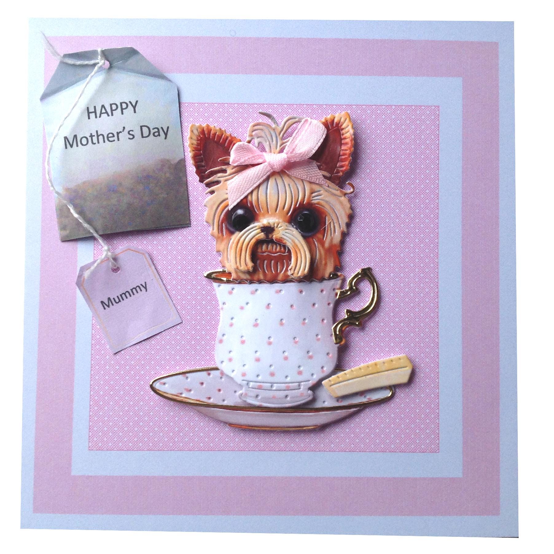 Tea Cup Birthday- Mother's Day Card, Tea Cup Card, Tea Bag Personalised ...