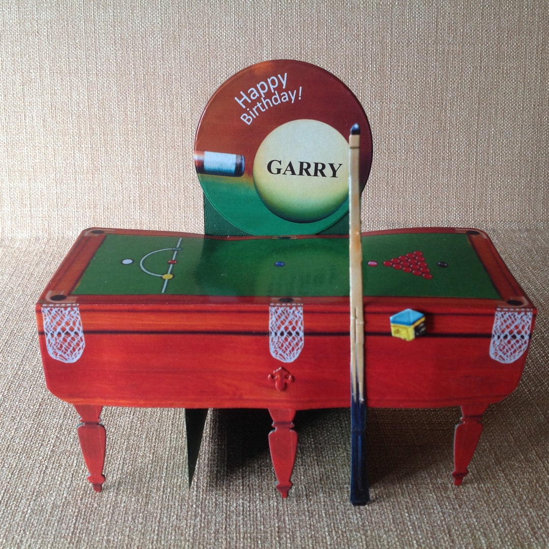 Pop up Box Snooker Table Personalised Birthday Card - Personalised Pool ...