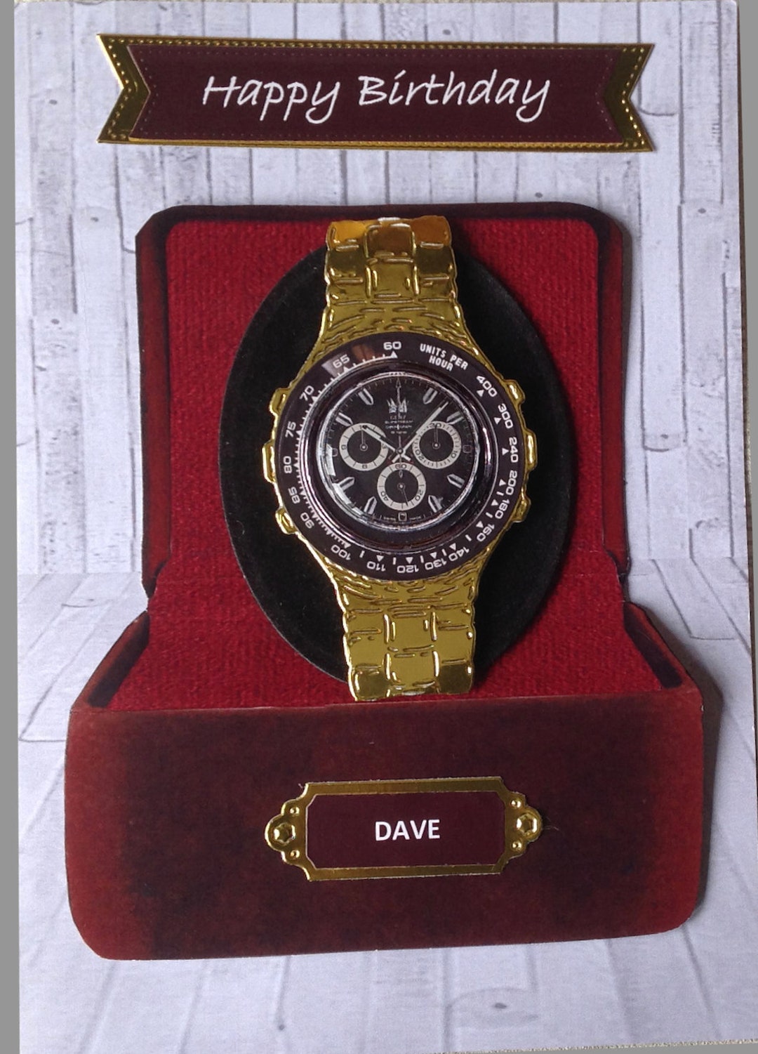 Mens Keepsake 3D Birthday Watch Card - Personalised Landmark Birthday ...
