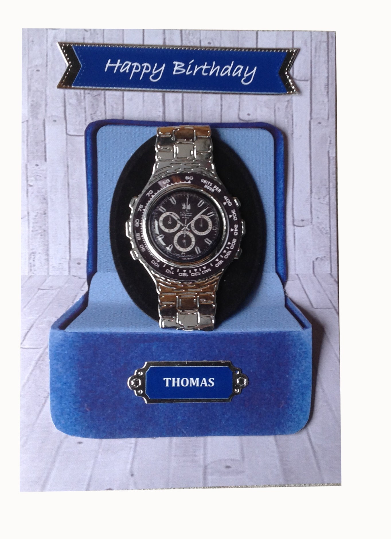 Mens Keepsake 3D Birthday Watch Card - Personalised Landmark Birthday ...