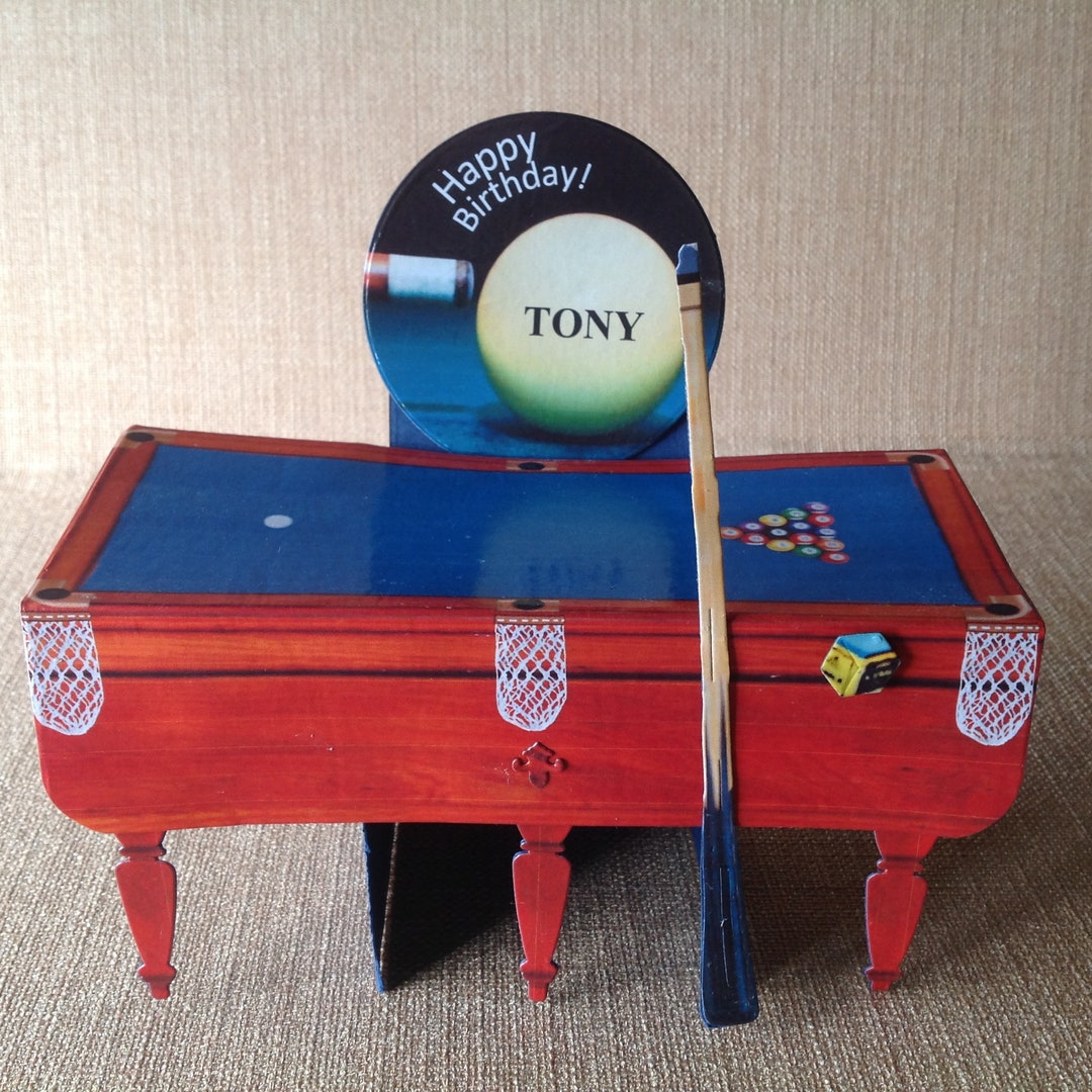 American Pool Table Personalised Birthday Card - Pop up Box Pool Table ...