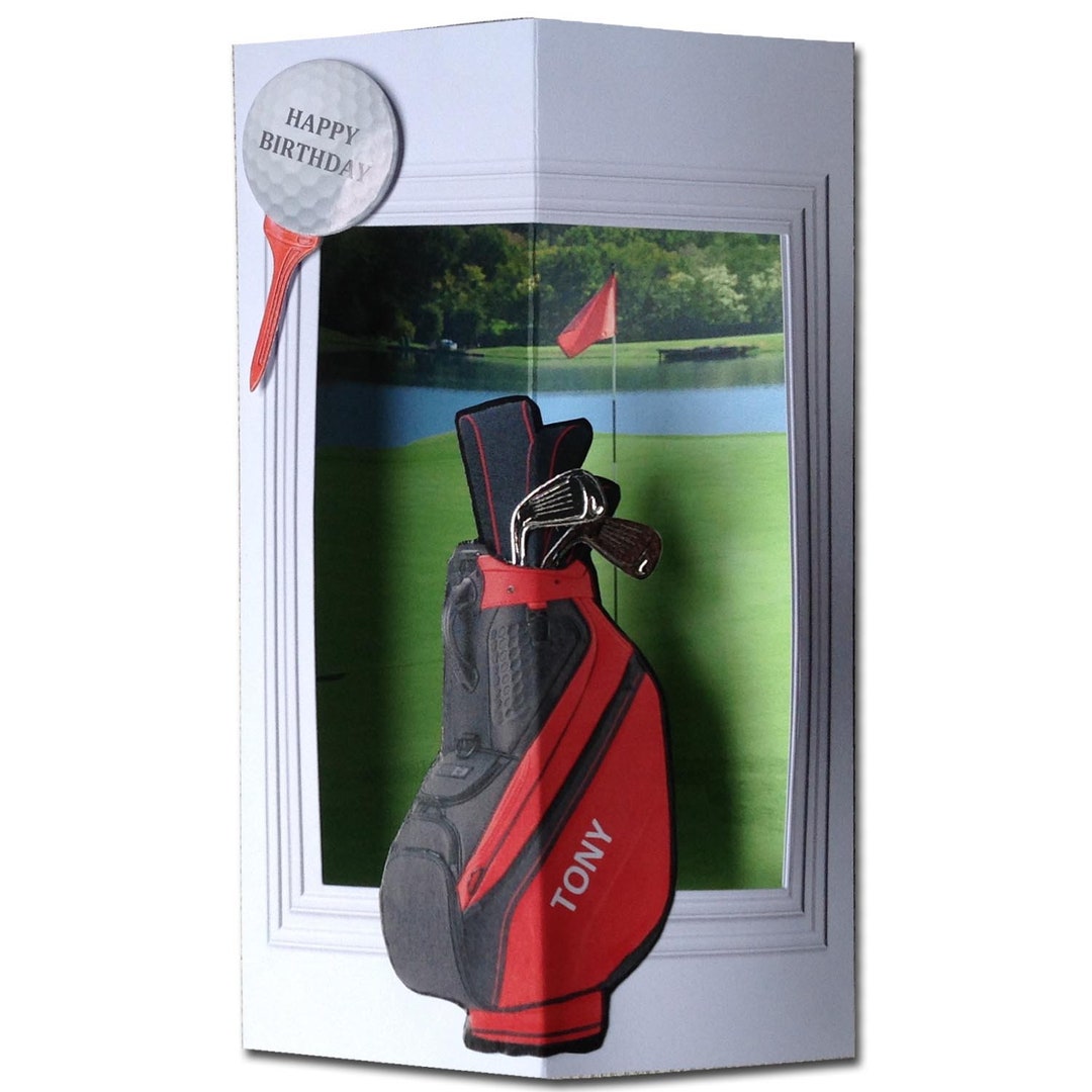 Personalized 3D Golf Bag Card: Unique Golf Fanatic Gift - Etsy