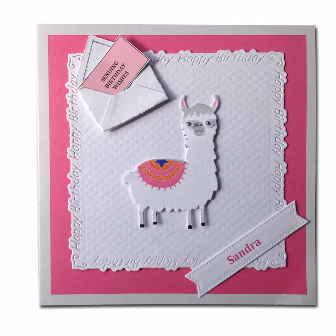 Cute 3D Llama Personalised Birthday Card, Alpaca Llama, Llama Greetings ...