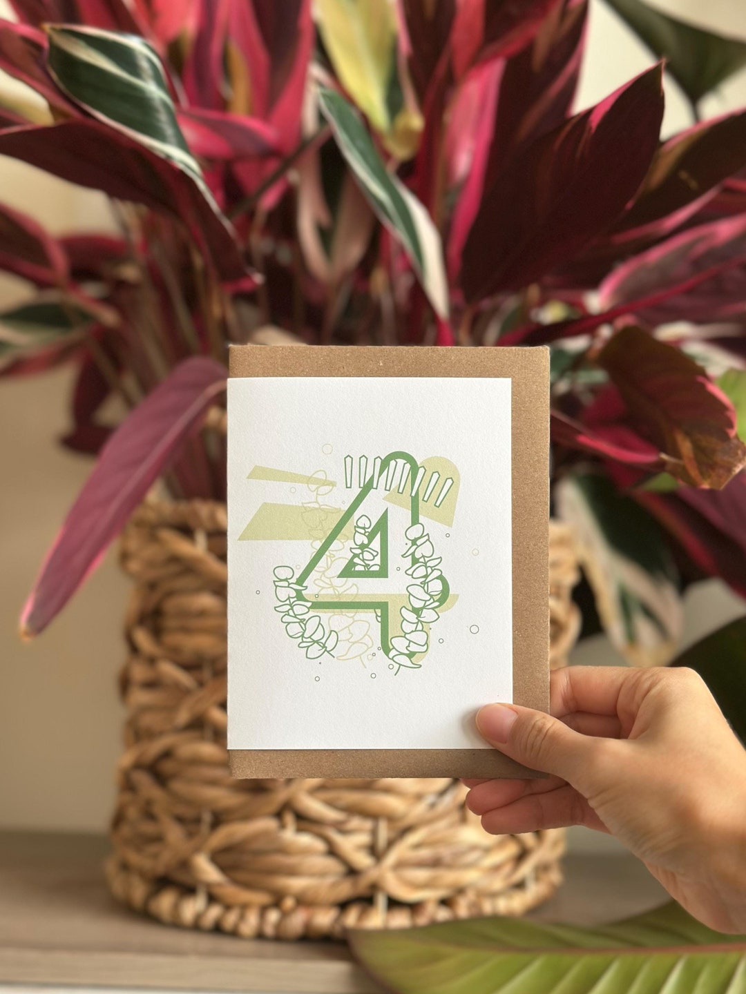 Number Greeting Card, 4, Four, Birthday Card, Anniversary, Celebration ...