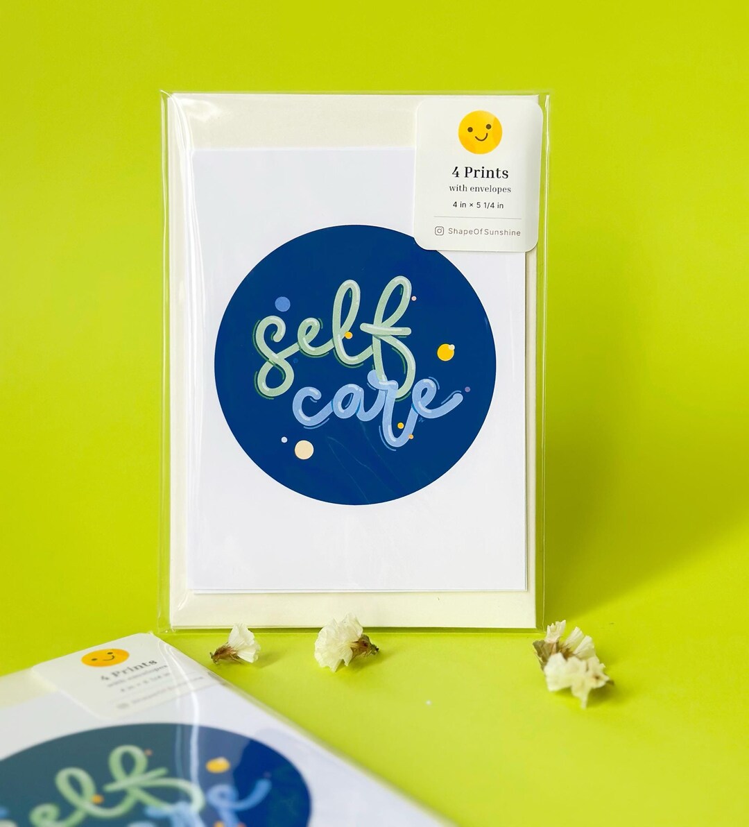 Positive Mindfulness Self-care Art Print, Small Poster, Postcards, Hand ...