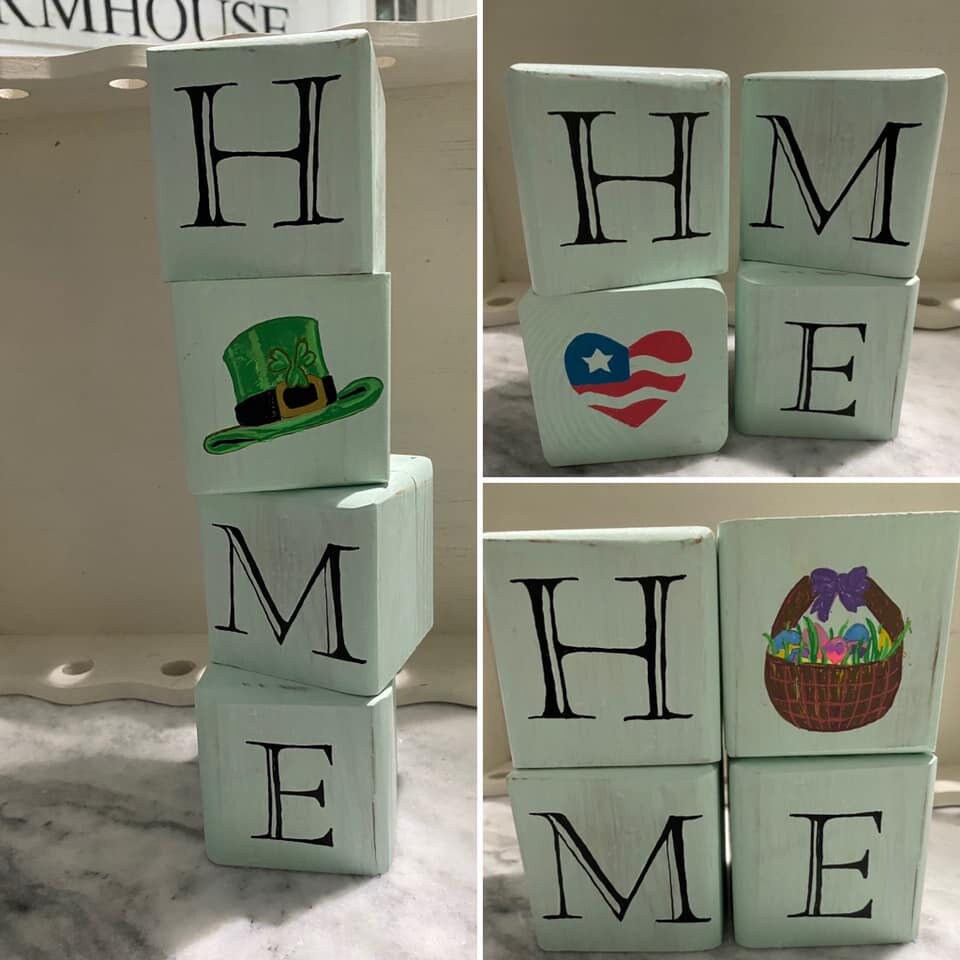 Modern Farmhouse Country Wood Blocks for Your Happy Place | Etsy