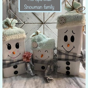 Wood Block Snow-people Choice of Hat Colors Set of 3 - Etsy
