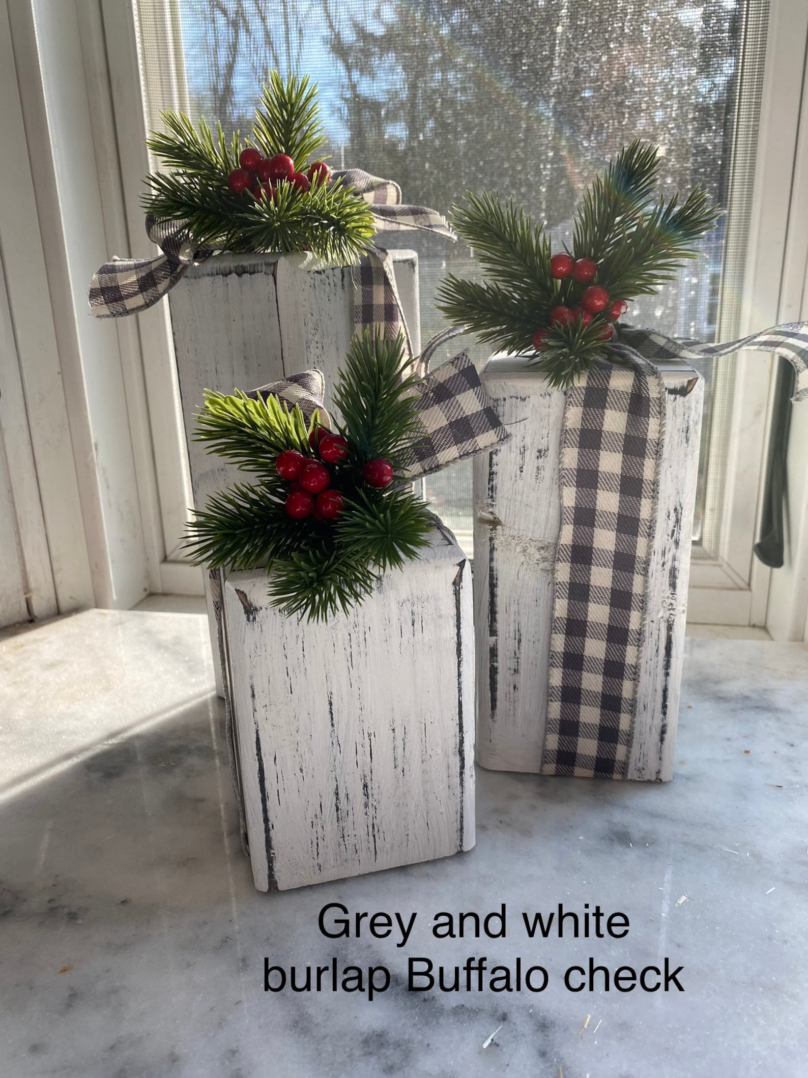 Set of Three Farmhouse Winter Blocks - Etsy