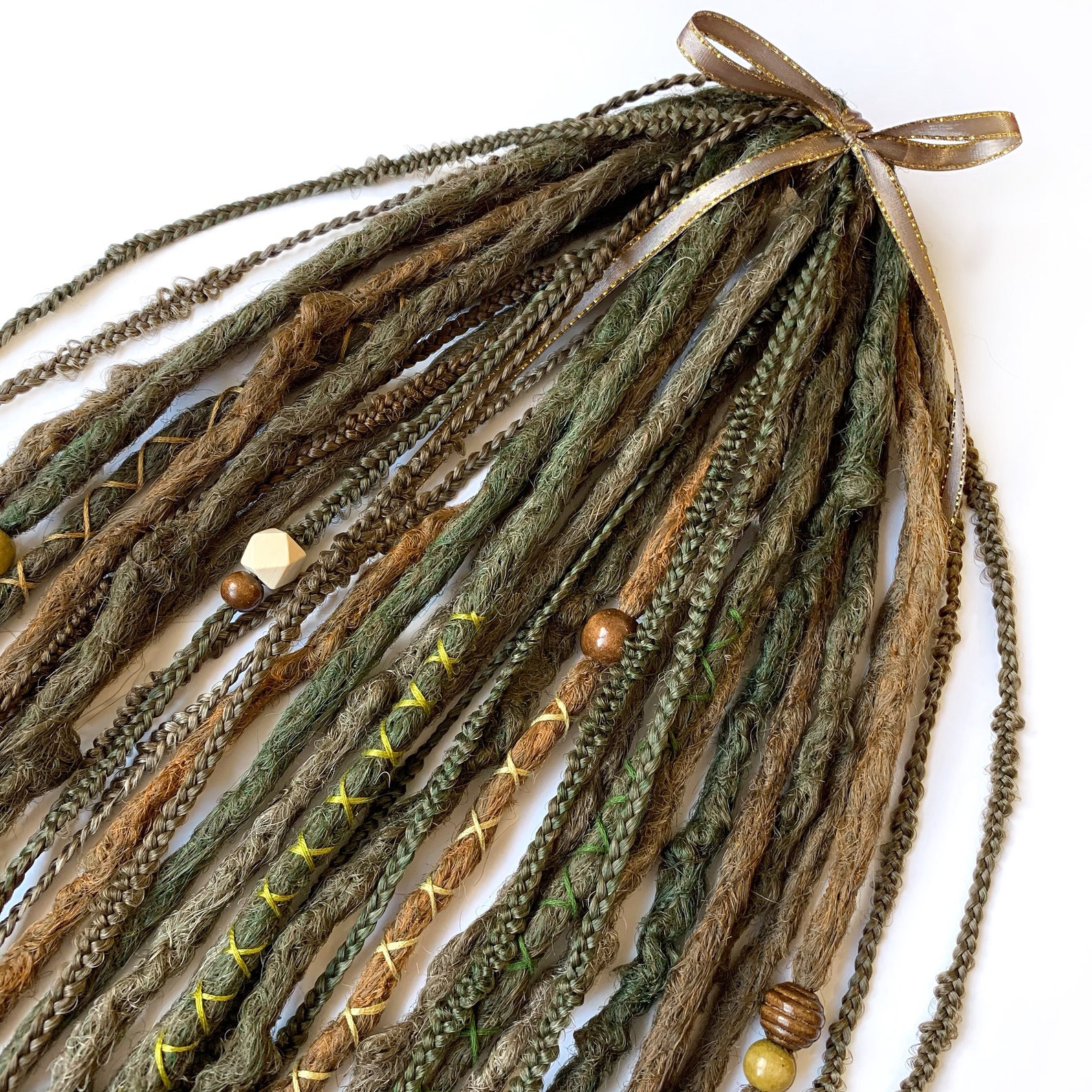 Earthy Toned Crocheted DE Dreads With Thin Braids Wooden - Etsy