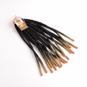 Golden Olive Ombré Dreadlocks With Blunt Ends, Crocheted With a Hook ...