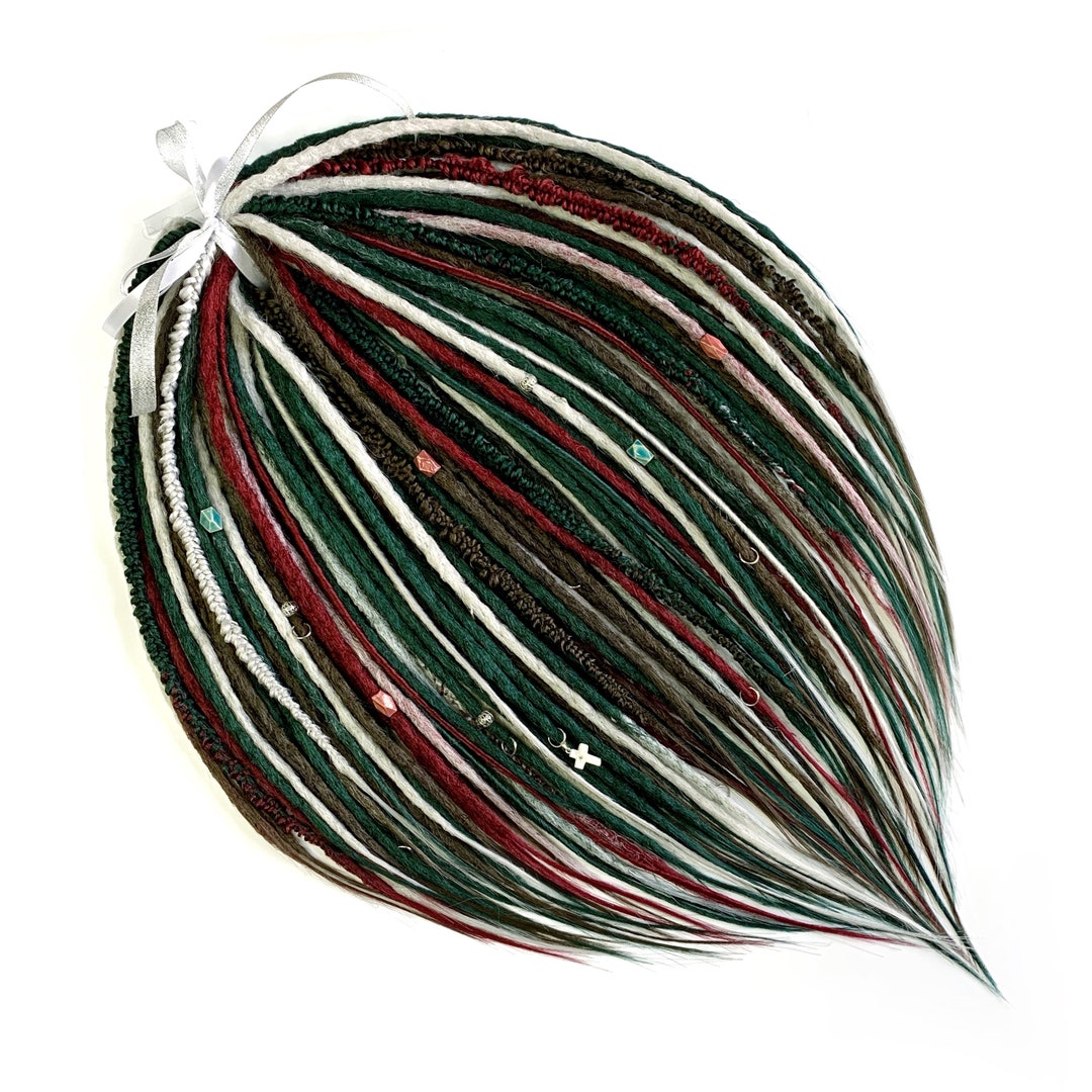 Full Dreadlocks Set in Stock, Deep Green, Red Vine, Silver Snow ...