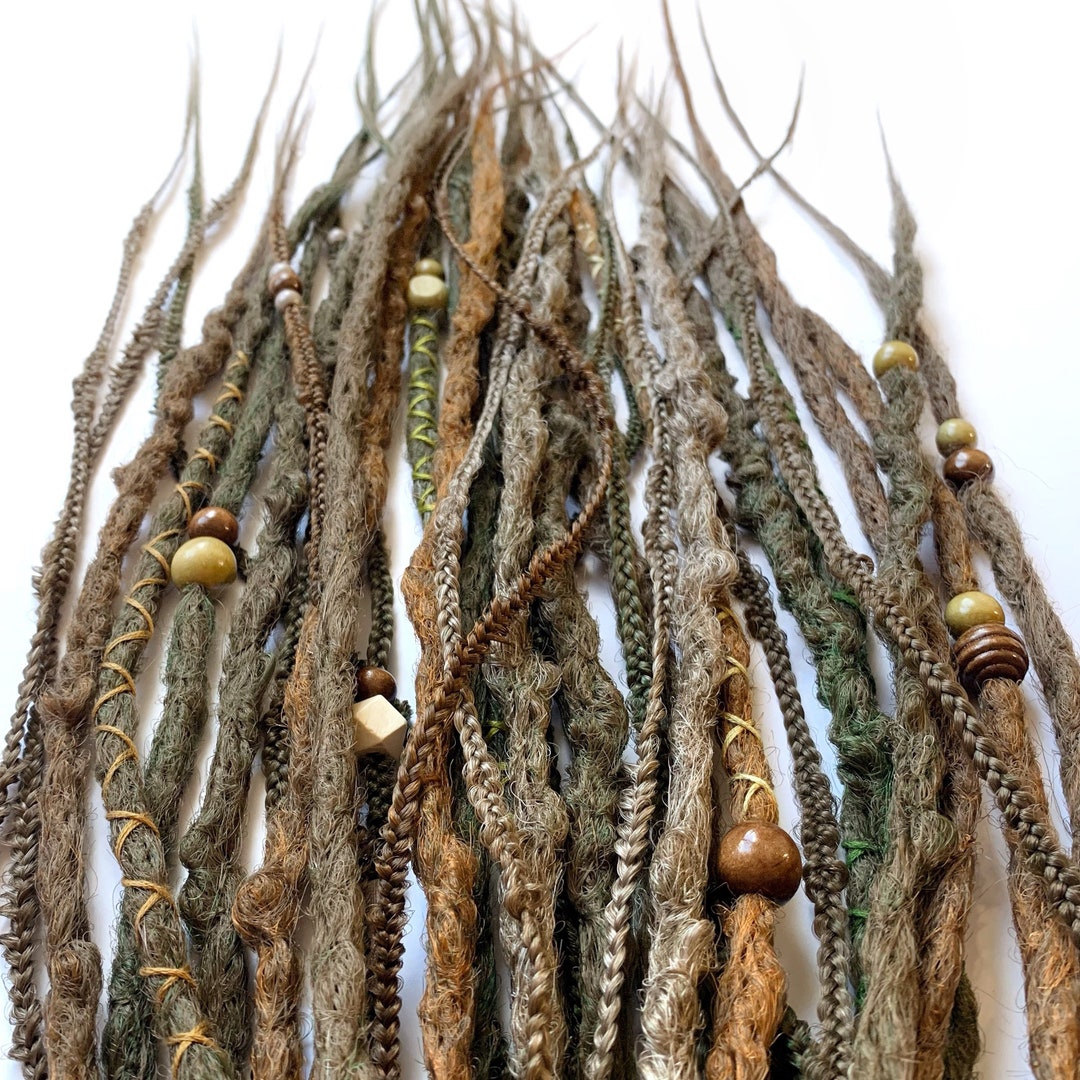 Earthy Toned Crocheted DE Dreads With Thin Braids Wooden - Etsy