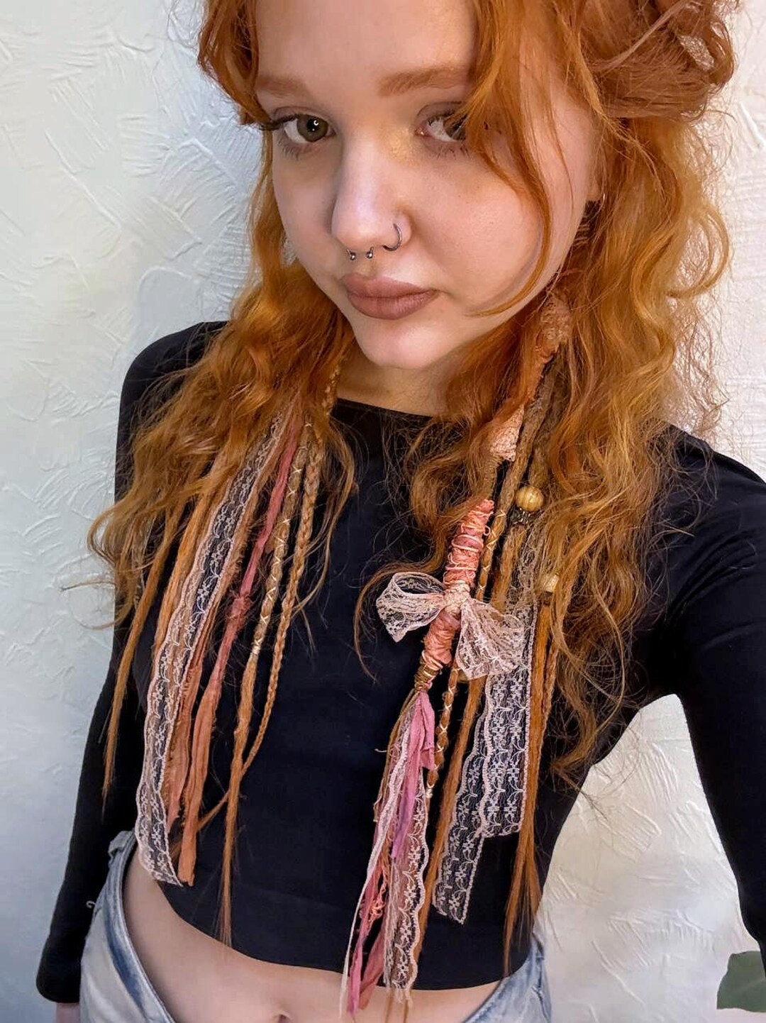 Peachy Boho Dreadlock Hair Clips – Summer Sari Ribbon Braids & Beads ...