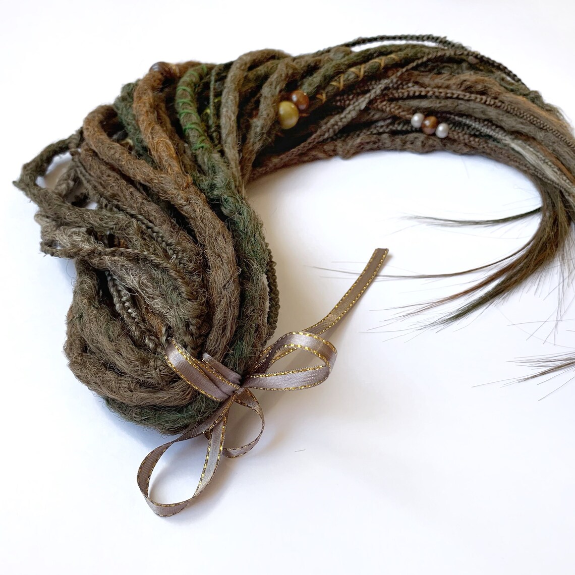 Earthy Toned Crocheted DE Dreads With Thin Braids Wooden - Etsy