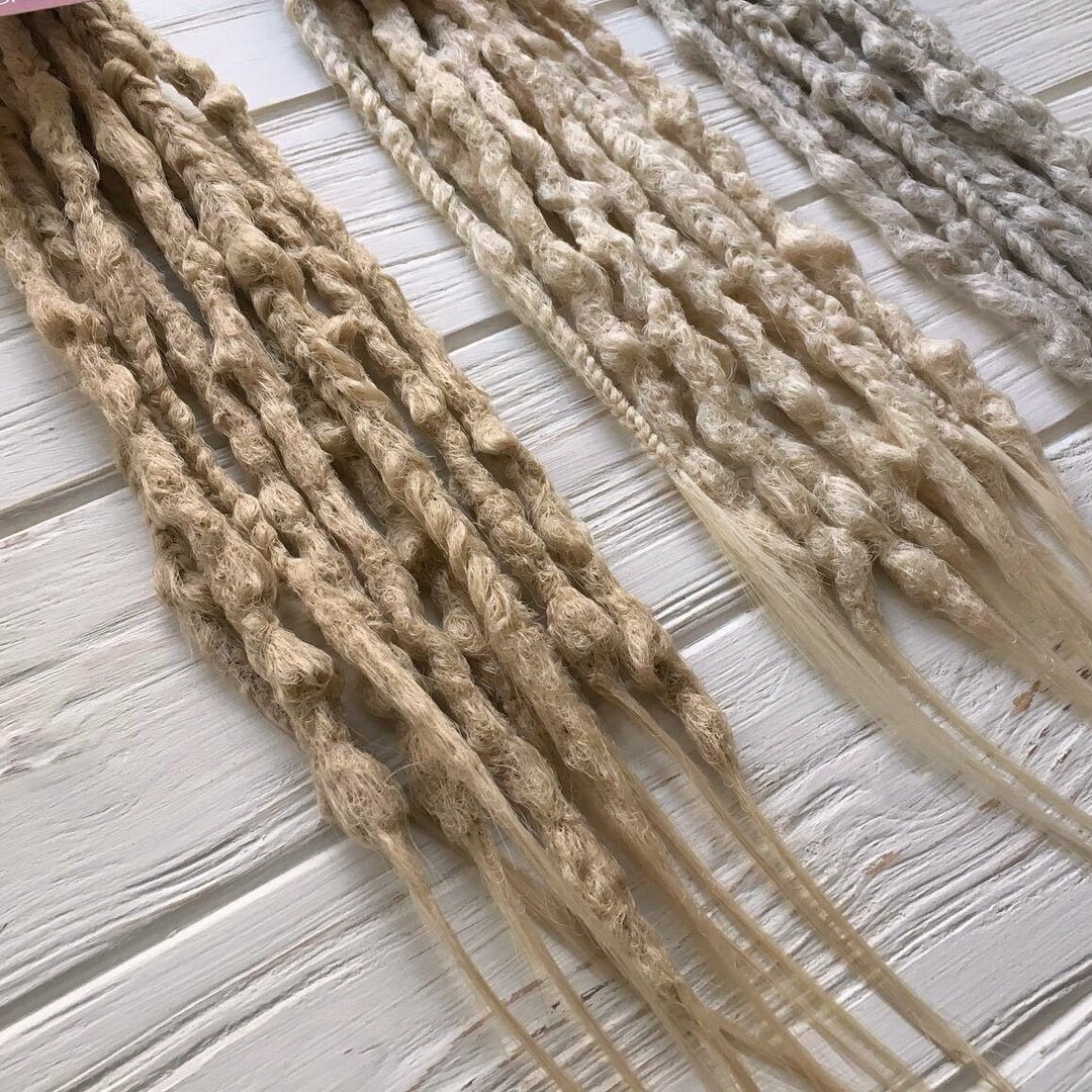Knotty Textured SE Dreads and Braids, Lightest Blonde, Golden, Brown or ...