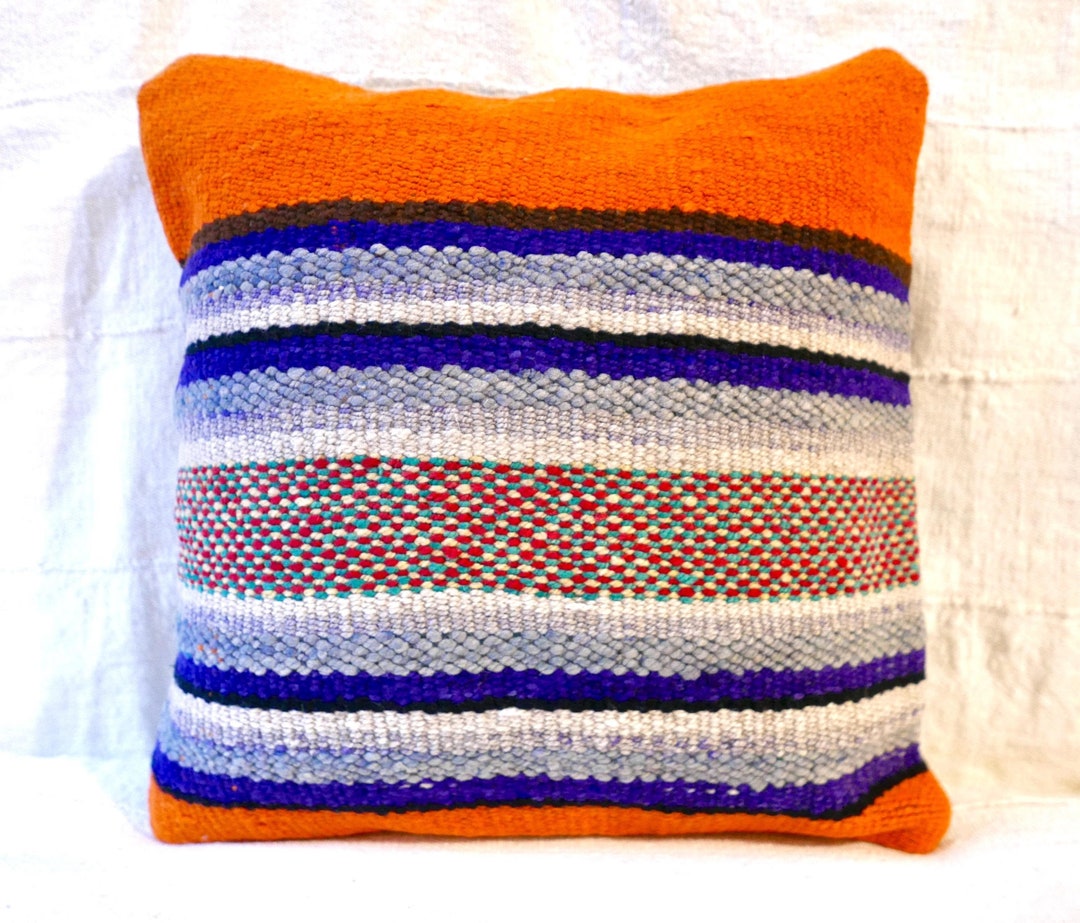 Handwoven Peruvian Frazada/ Outdoor Pillow Cover/ Sheep Wool ...