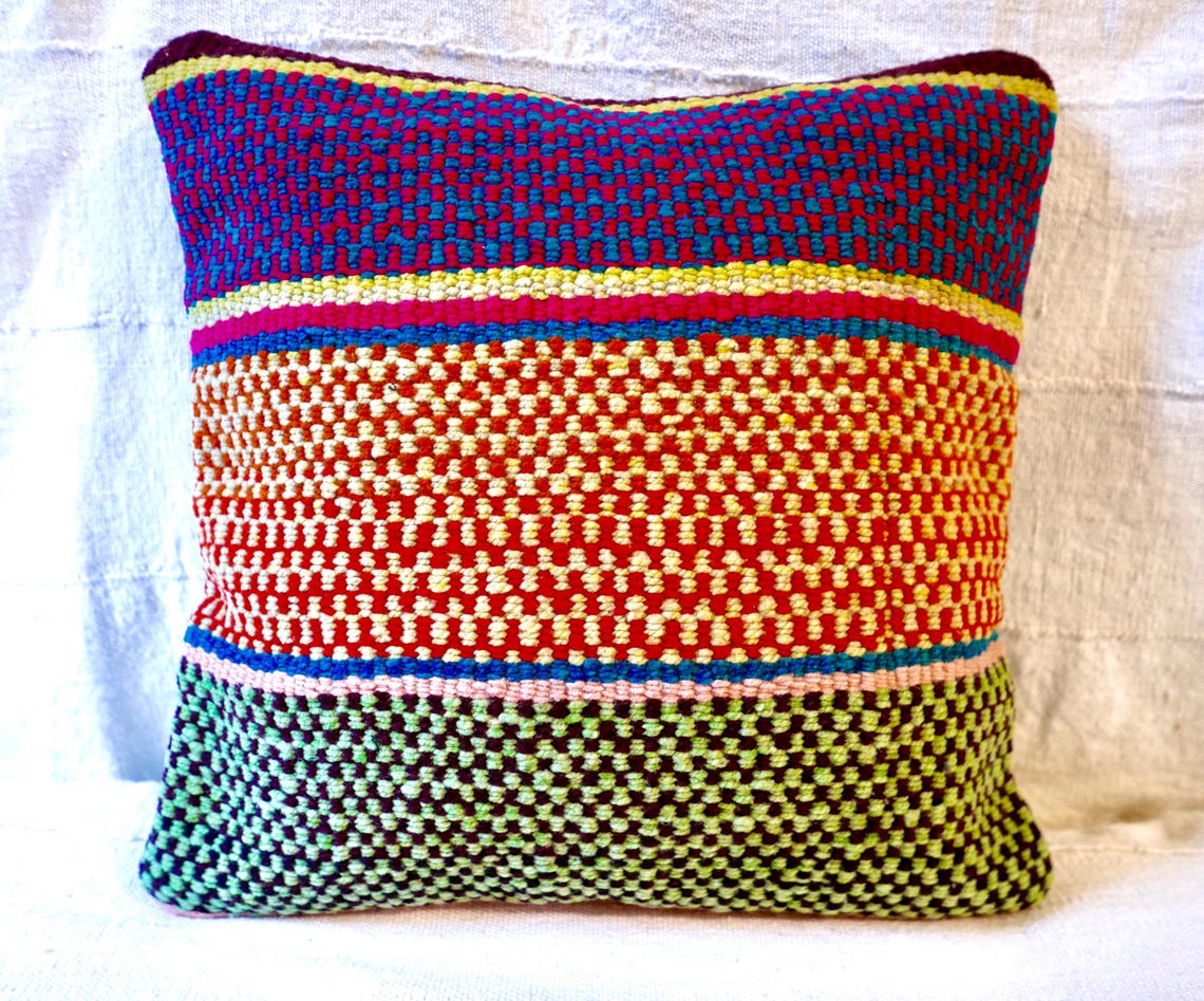 Handwoven Peruvian Frazada/ Outdoor Pillow Cover/ Sheep Wool ...