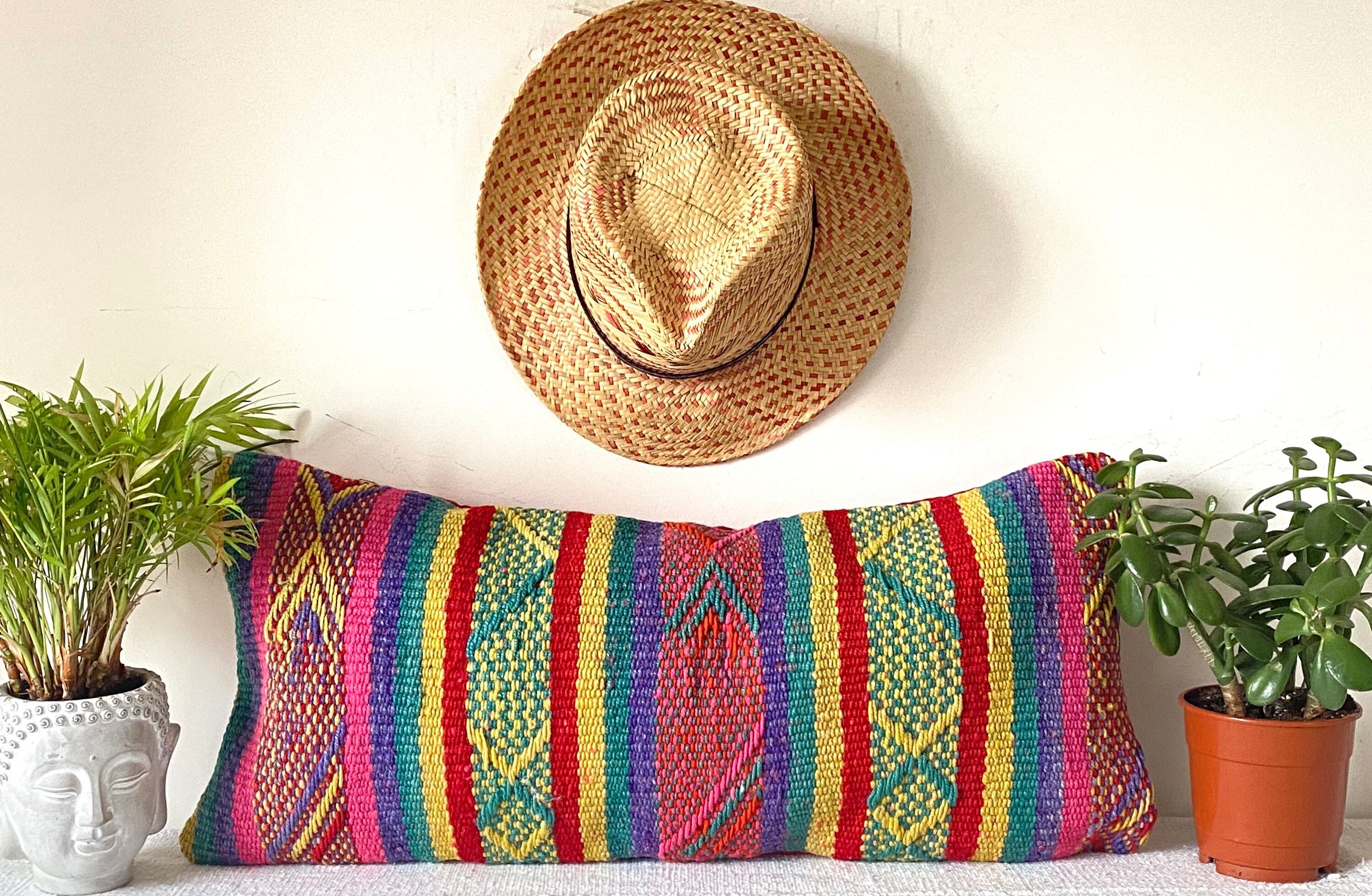 Boho Chic Vintage Handwoven Peruvian Frazada Outdoor Pillow | Etsy