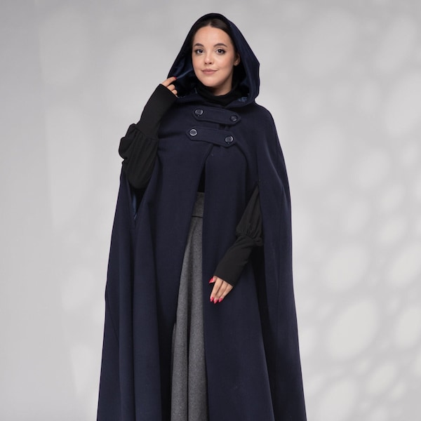 Wool Cape Coat - Etsy