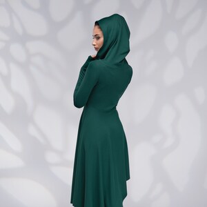 Hooded Dress for Women, Wool Dress, Winter Cowl Hoodie Dress, Elven ...