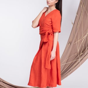 Two Piece Set Linen Linen Wrap Top Linen Skirt Linen Wrap - Etsy