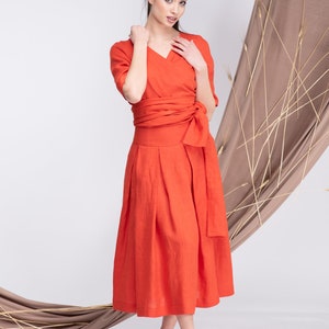 Two Piece Set Linen Linen Wrap Top Linen Skirt Linen Wrap - Etsy